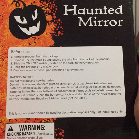 Other | Motion Activated Haunted Mirror With Creepy Sound | Poshmark